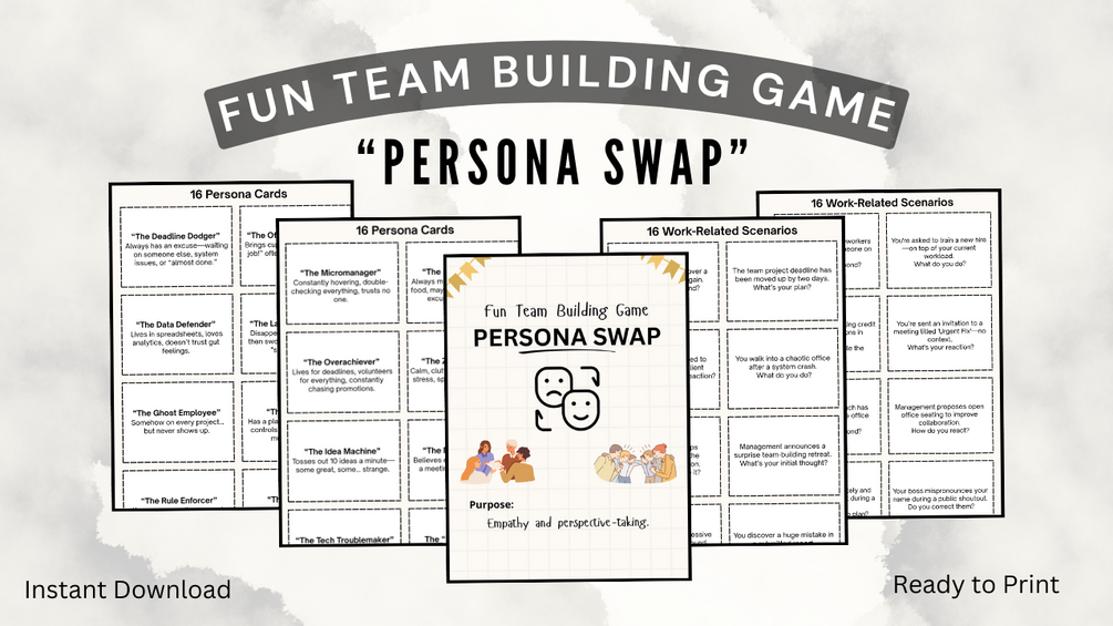 Printable Office/Work Card Game - Persona Swap