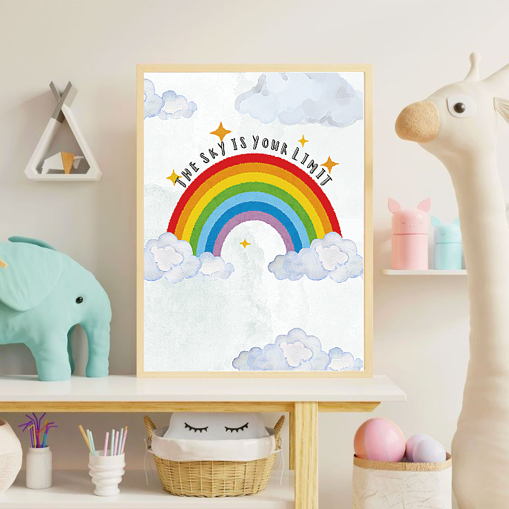 Motivational Quote Poster for Kids, Nursery Decor.
