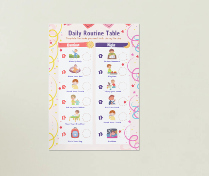 Daily Routine Chart for Kids – Printable Morning & Evening Schedule