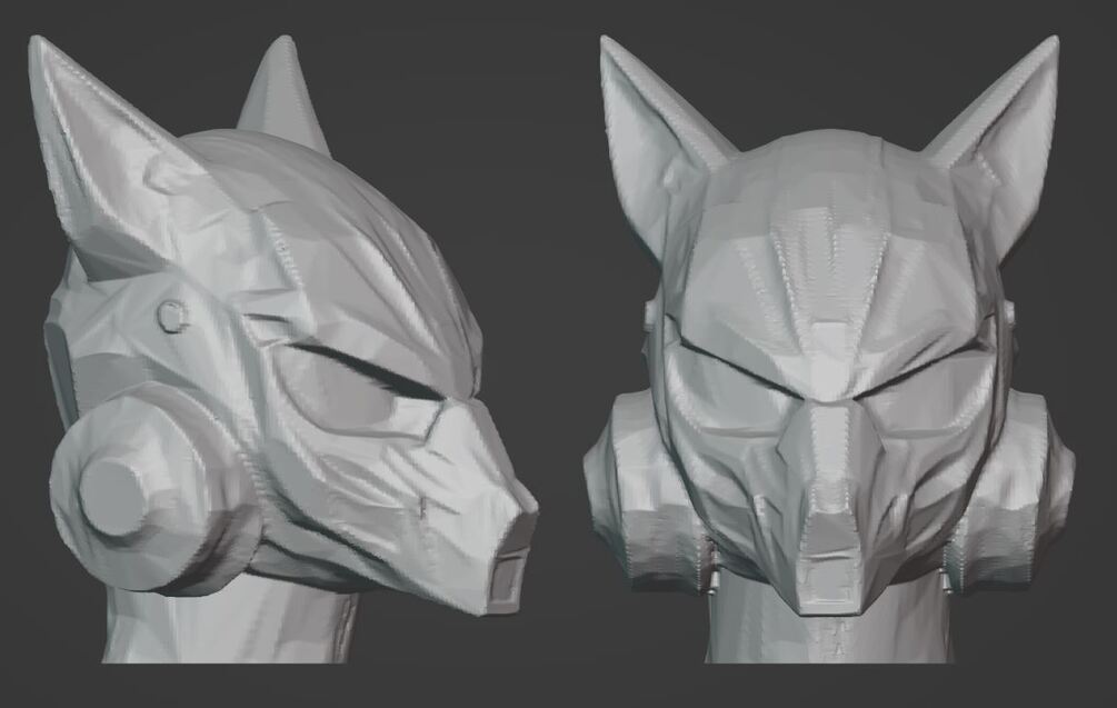 Neo Wolf – Sci-Fi Cosplay Mask 3D Model