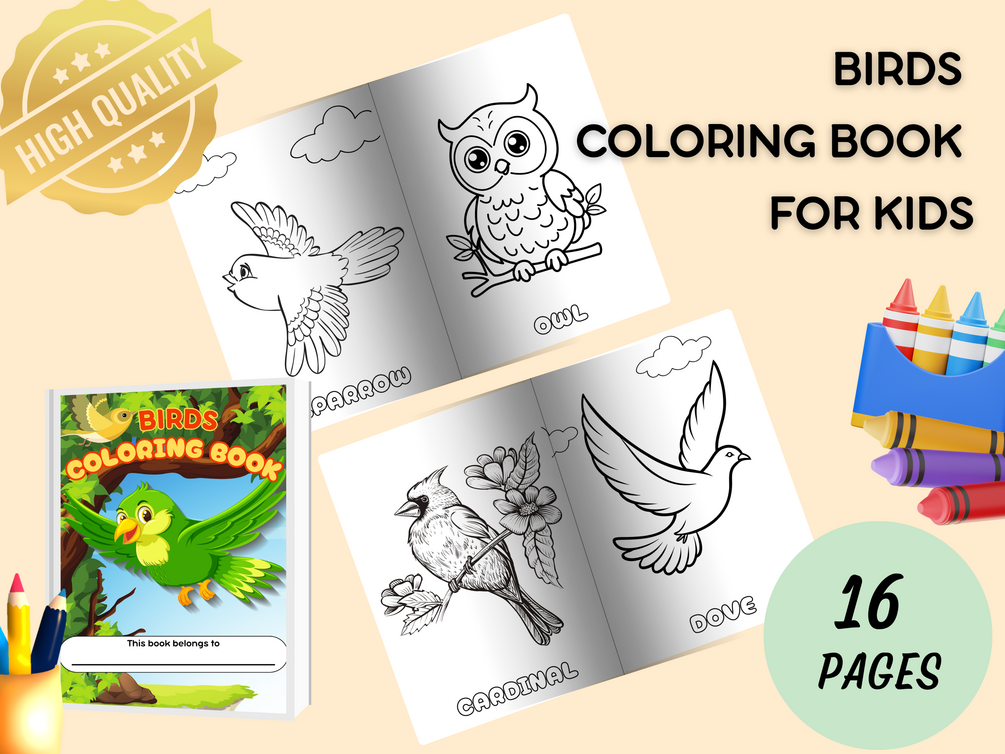 Birds Coloring Book for Kids Printable