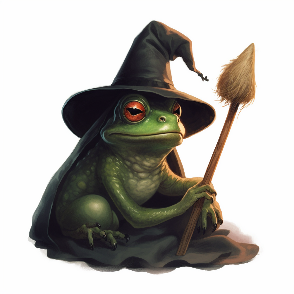Frog Witch PNG graphic design | Libra Graphic Design