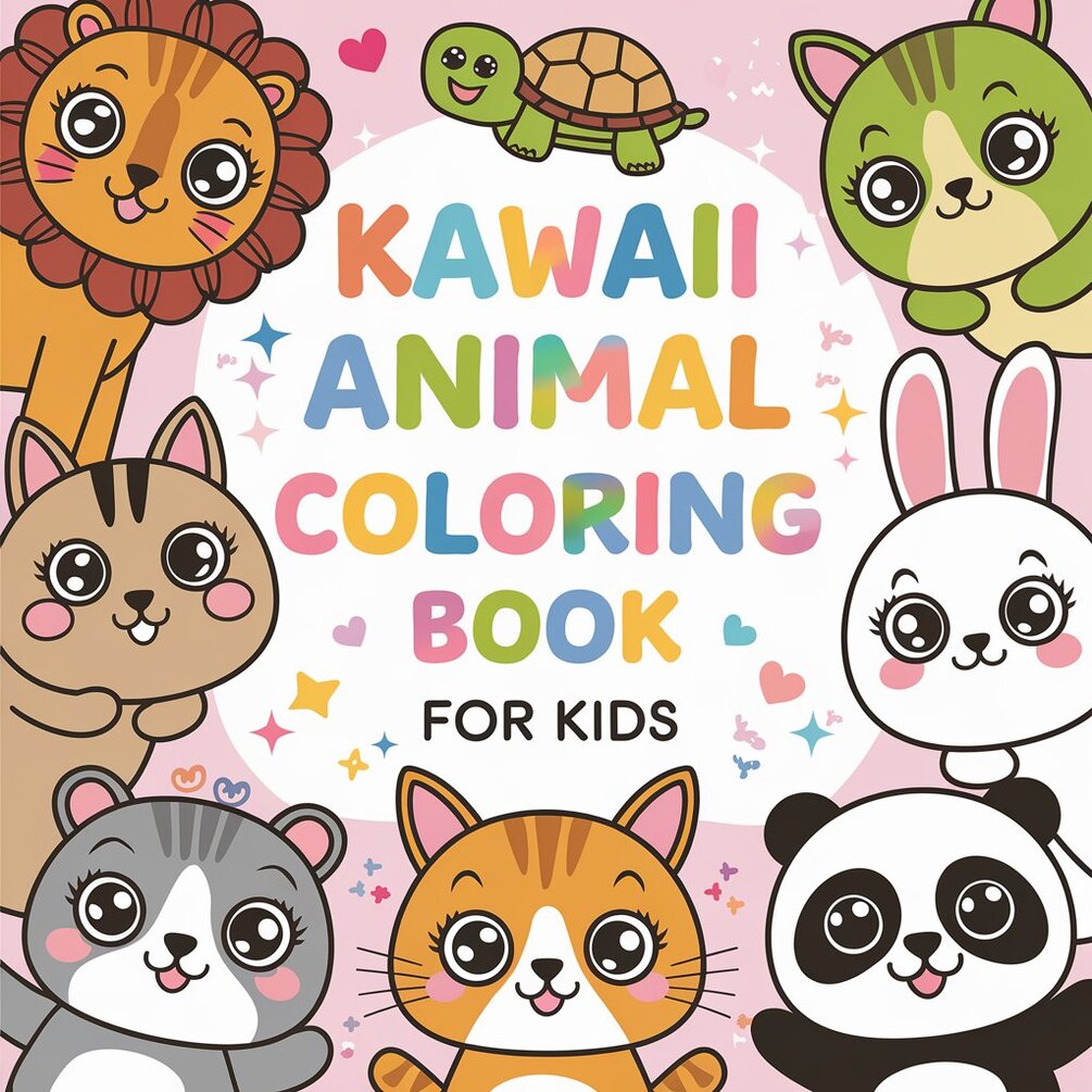 Kawaii animals 24 coloring pages