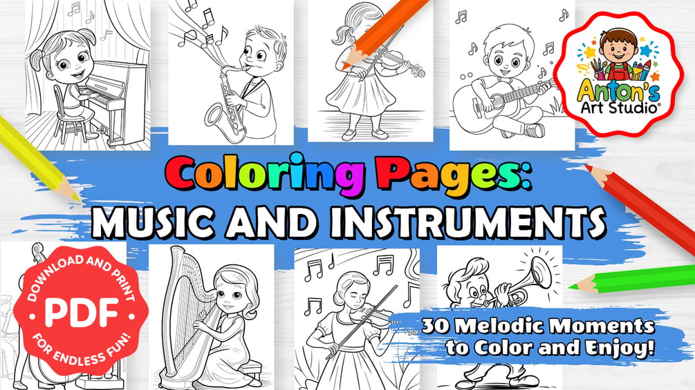 Coloring Pages: Music and Instruments | 30 Creative Pages for Young ...