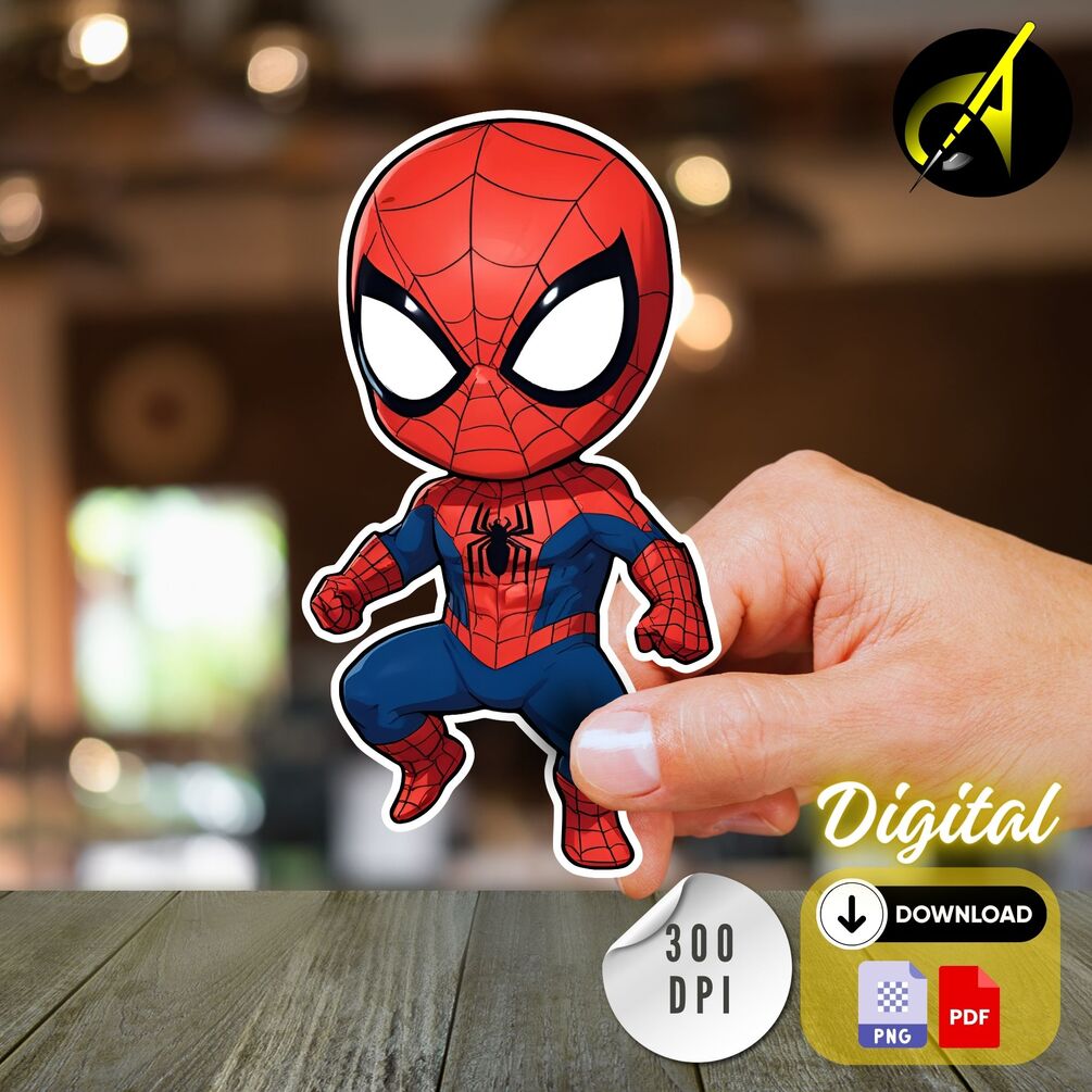 Chibi Spiderman Digital Clipart Spiderverse Shirt Sweatshirt Hoodie ...
