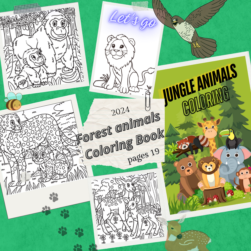 Jungle Animals Coloring Book
