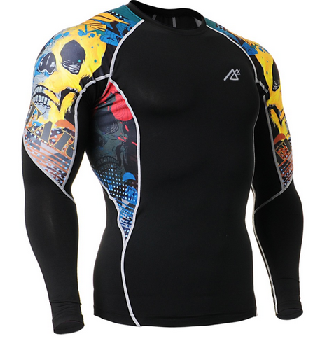 Men's Gym Wear Compression Long Sleeve Tshirt Fitness Crossfit Workout ...
