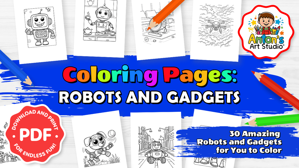 Coloring Pages: Robots and Gadgets | 30 Imaginative Pages for Creative ...