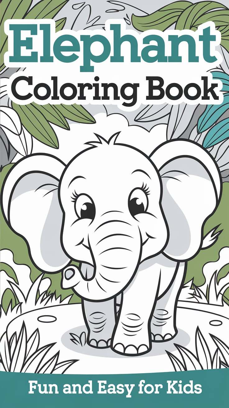 "Elephant Coloring Book for Kids: Fun, Easy, and Educational Elephant ...