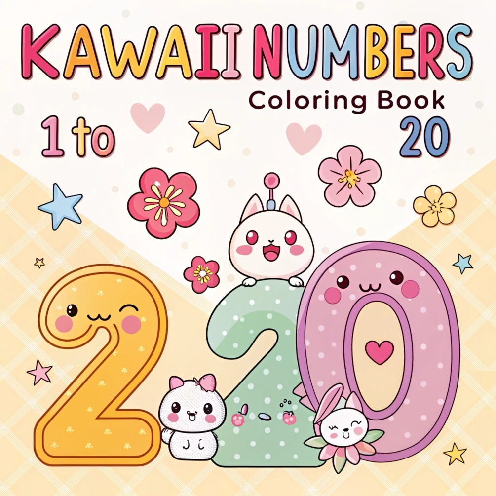 Kawaii Numbers Coloring Book: 1 to 20