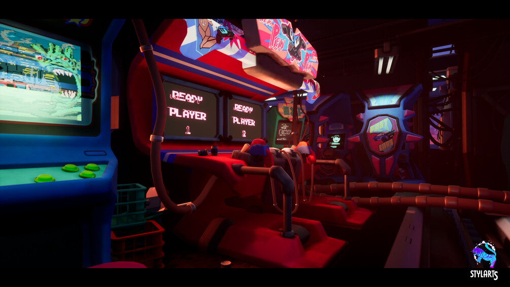 Stylized Cyberpunk Arcade [Unity+Unreal Engine]