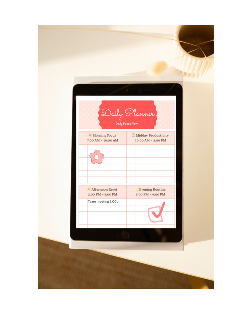 Aesthetic Printable + Fillable Daily Planner for ADHD, Anxiety, and ...