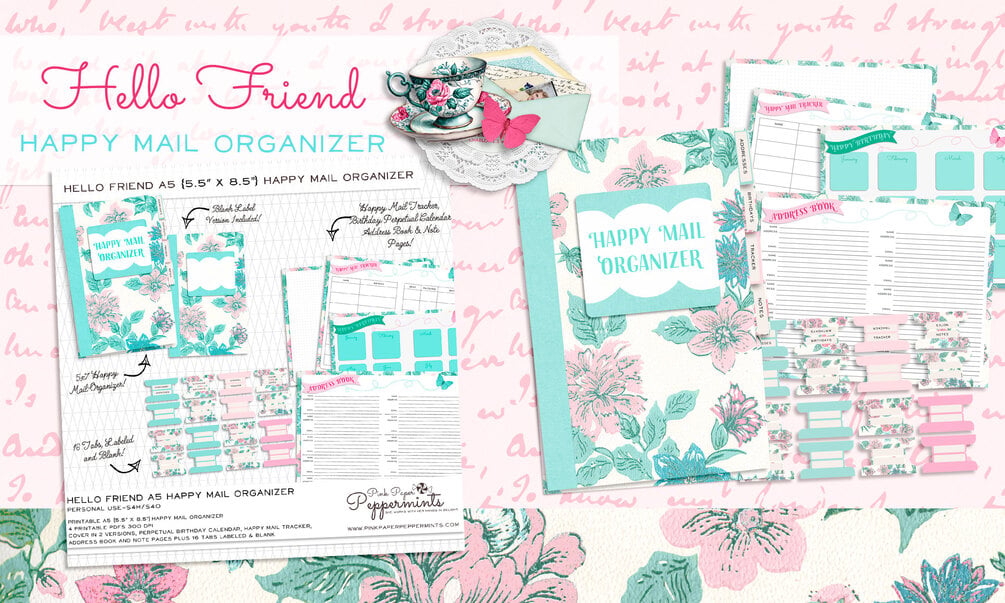 Hello Friend | Happy Mail Organizer A5 (5.5 x 8.5) Notebook