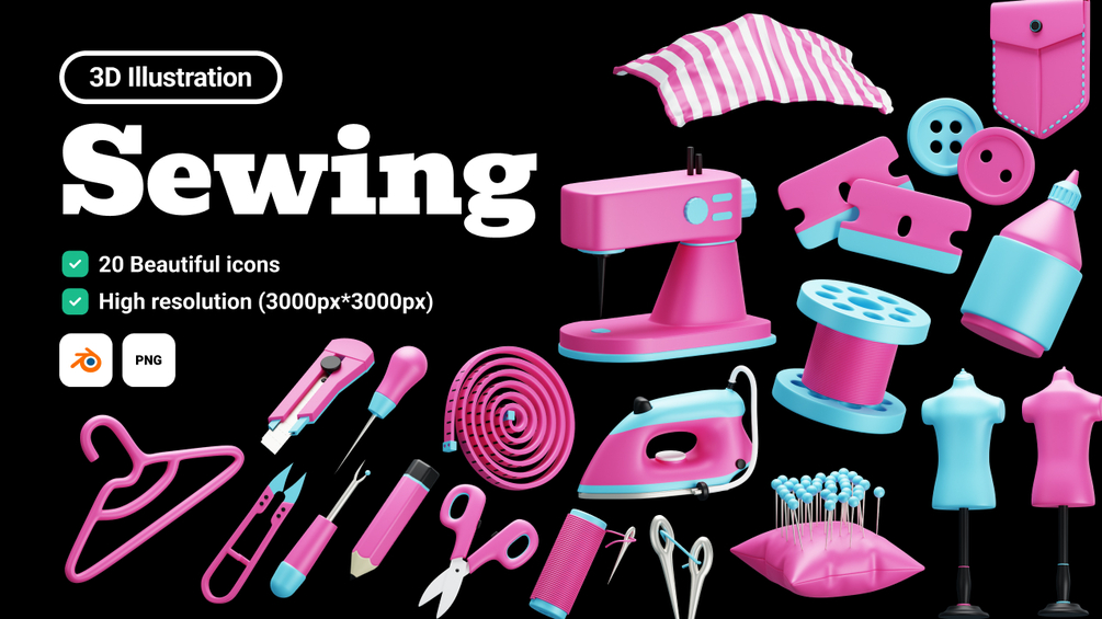 Sewing 3D Icon