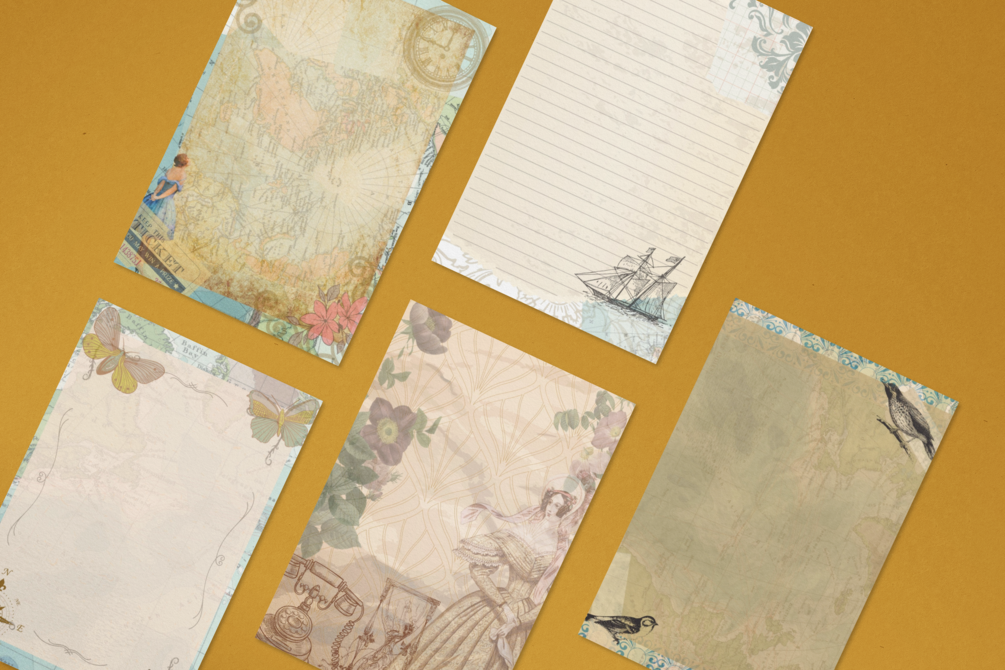 Vintage Map Letters Printables (6 designs)