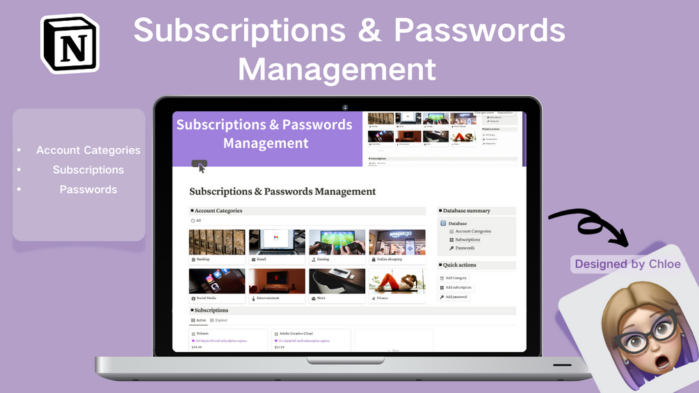 Subscriptions & Passwords Management