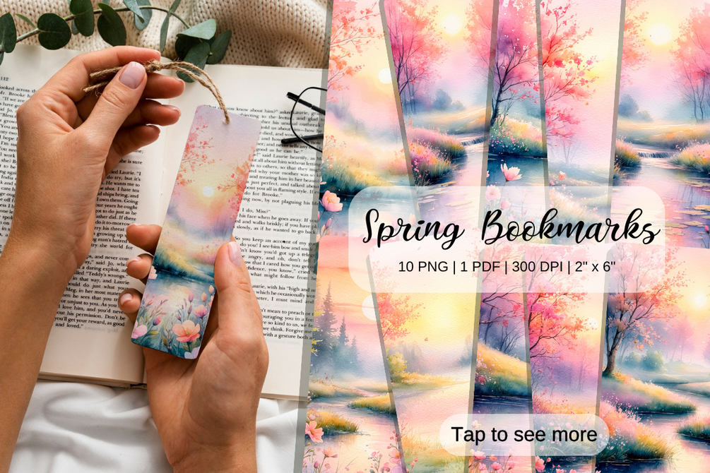Spring Bookmark, Printable Bookmark