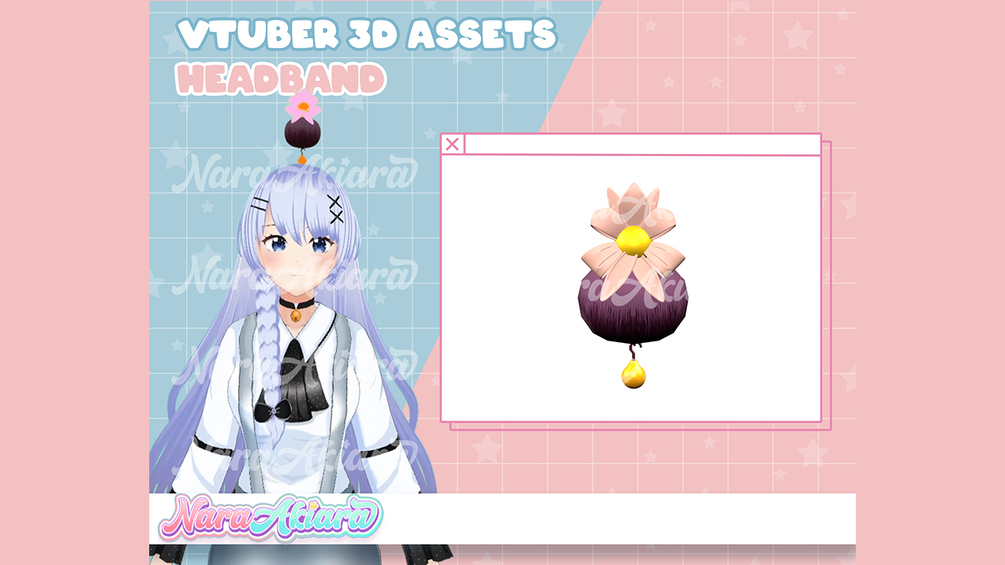 3D Vtuber Assets Headband V24 Vroid Commission, 3D assets ready to use ...