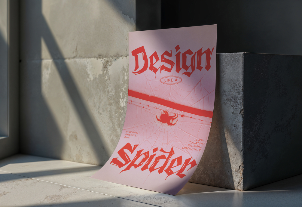 Design Like a Spider | Printable Poster (A4 Size)