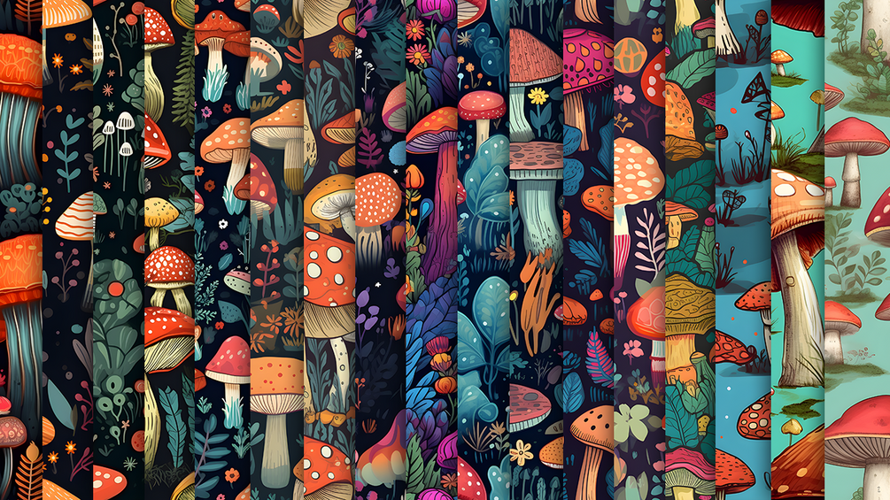 Seamless Patterns - Mushrooms