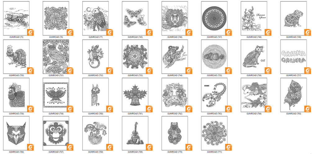 Coloring books for adults - 30 coloring pages book BZ73