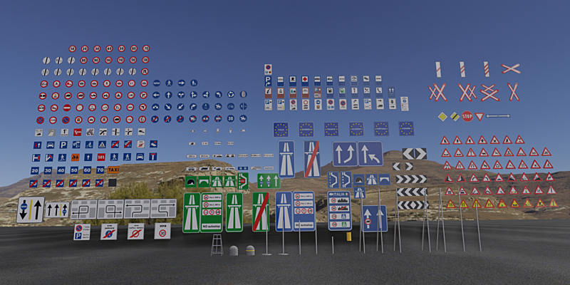 Traffic Sign Megapack for blender