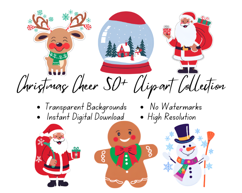 Christmas Cheer 50+ Clipart Collection | High-Resolution Digital ...