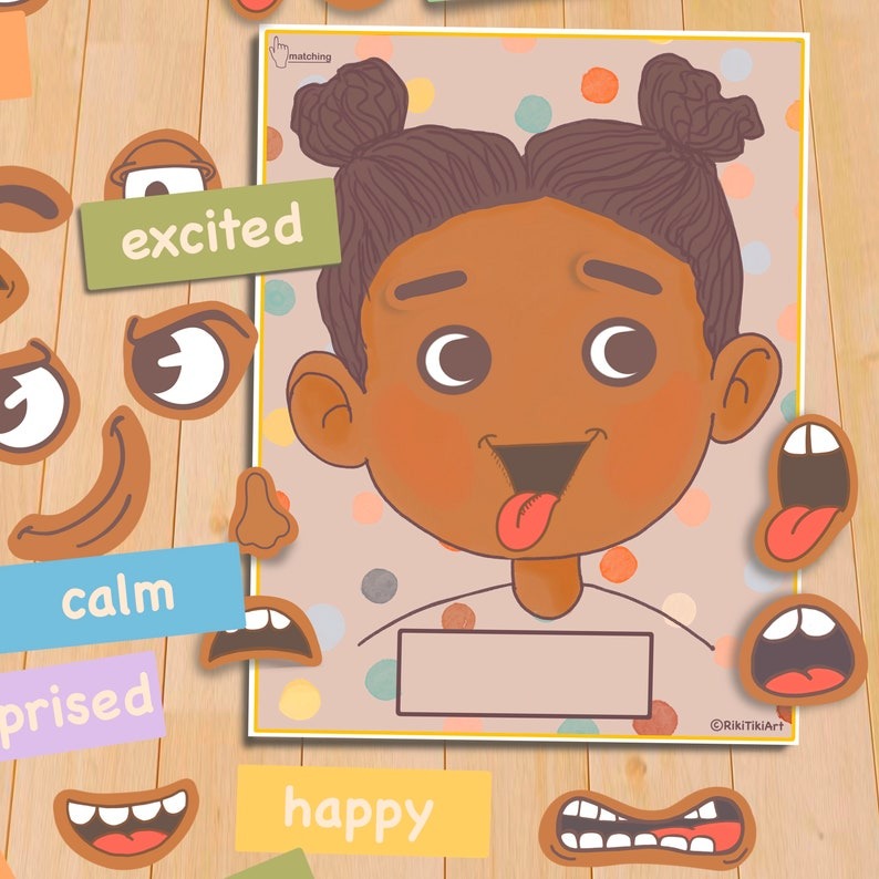 Emotions Activity for Kids Girl Version Printable Toddler Feeling Chart ...
