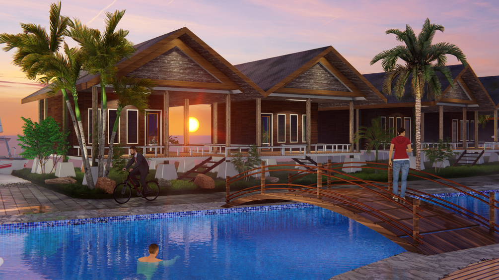 Beach Resort Render Scene