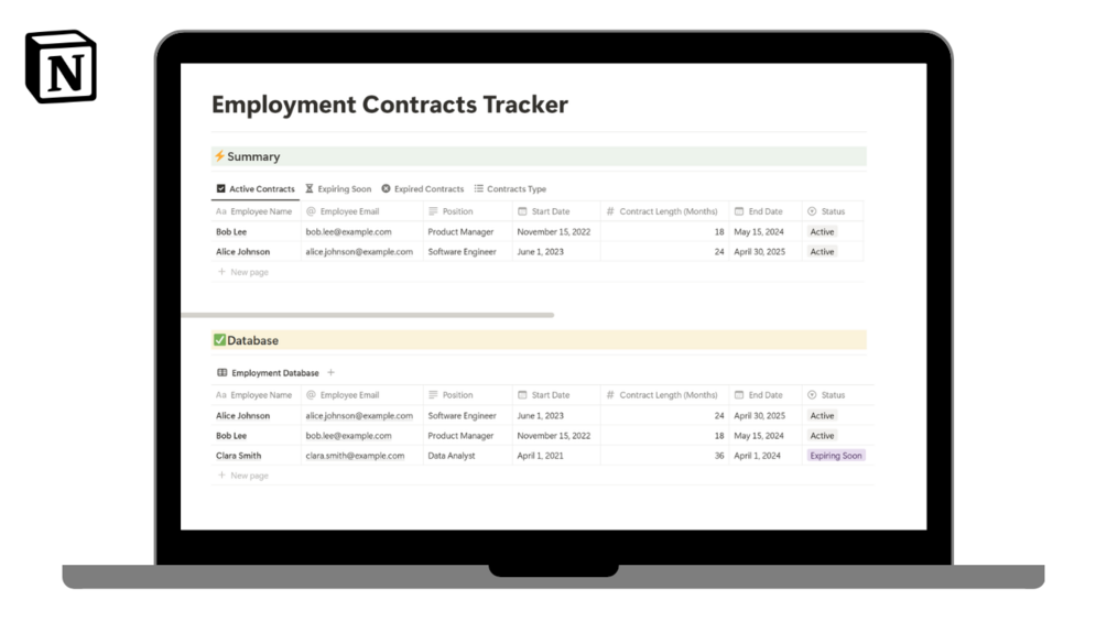 Employment Contracts Tracker