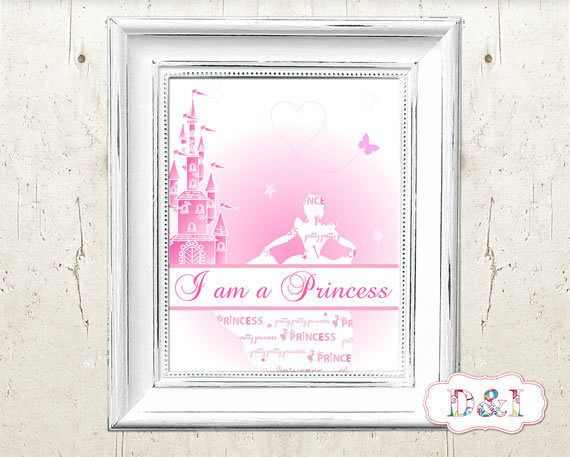 I AM A PRINCESS - Art wall decor ~ Instant download, PDF Printable (300 ...