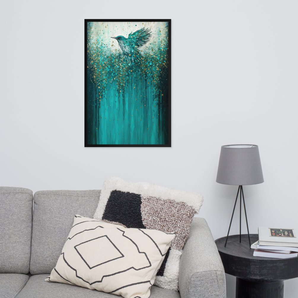 Azure Wing (Framed Print)