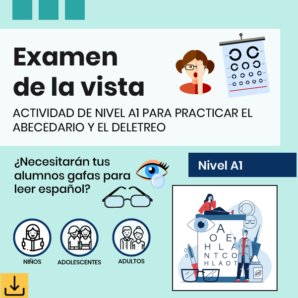 Examen de la vista – Actividad A1 GRATIS para practicar el abecedario
