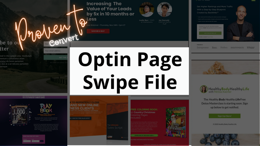 High-Converting Optin Page Design Swipe File
