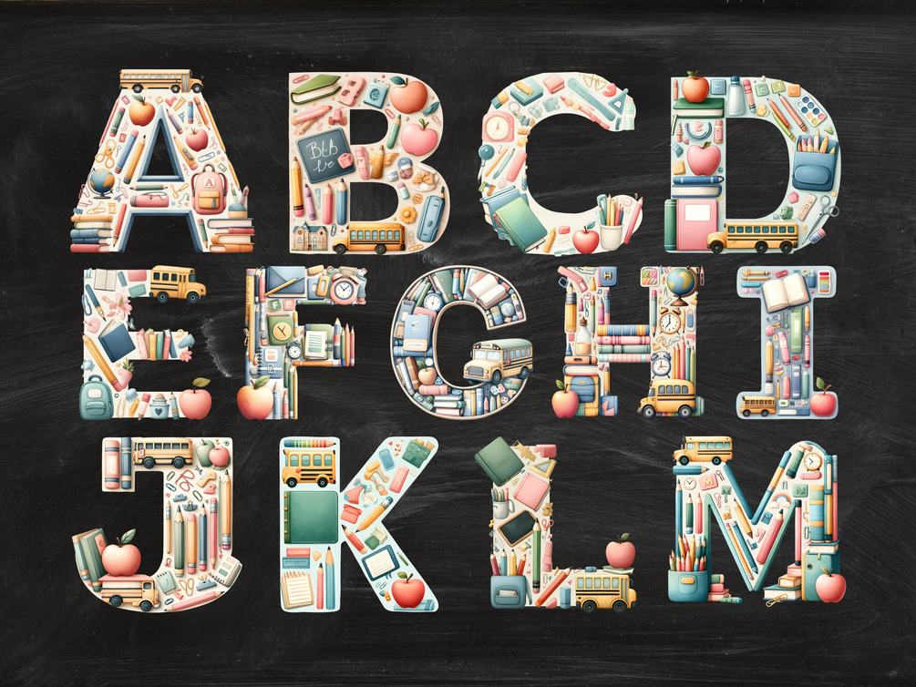 Back to School Alphabets clipart