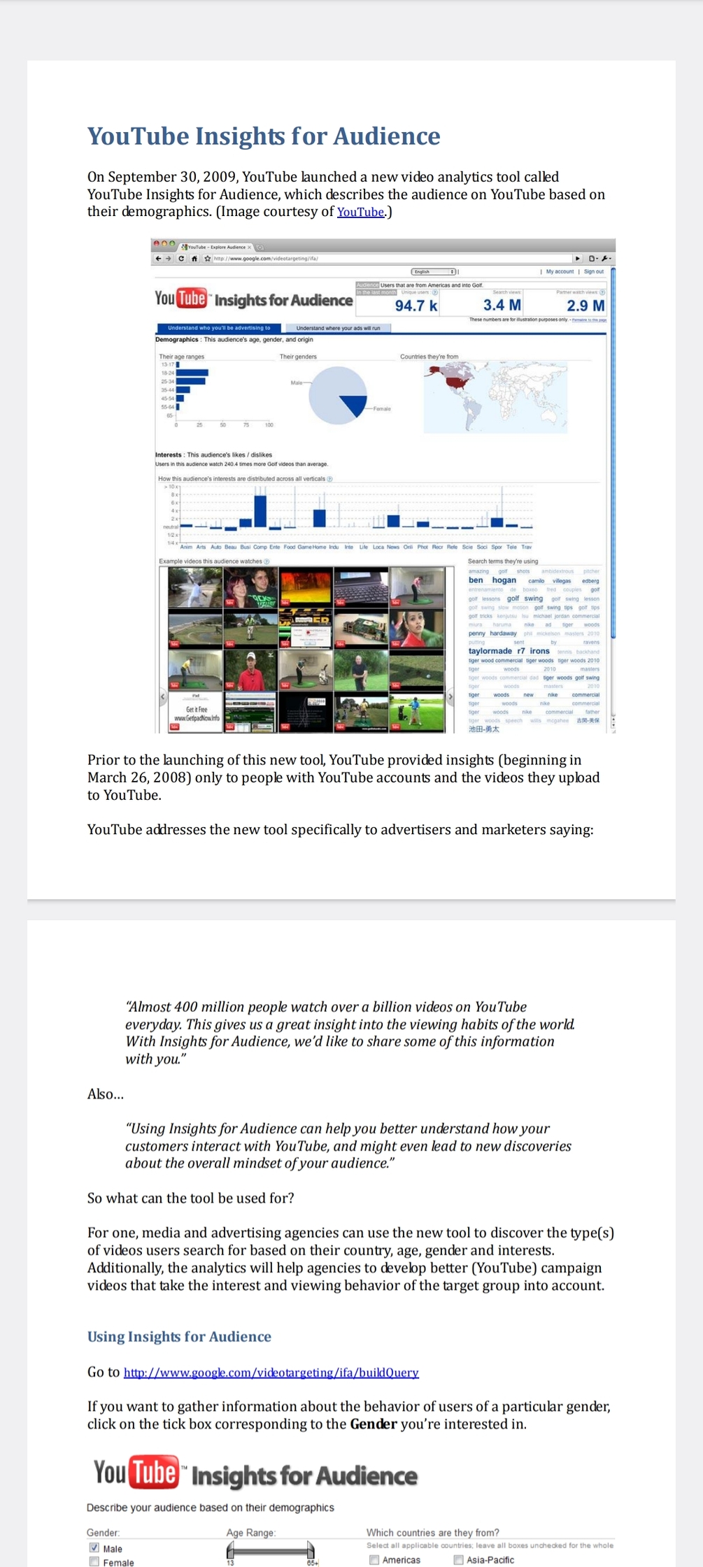 YouTube Insights For Audience E-book