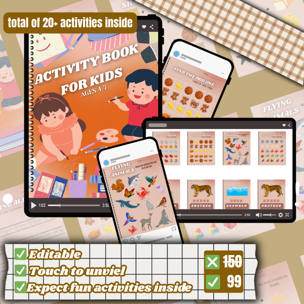 Activity Book for Kids (Ages 4-7)