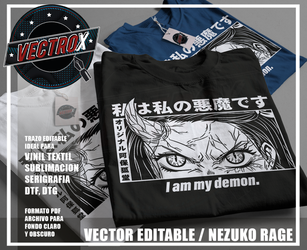 Vector Editable - Nezuko Rage