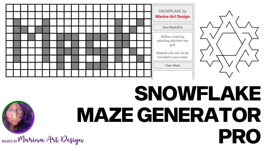 SNOWFLAKE MAZE GENERATOR - PRO with masking