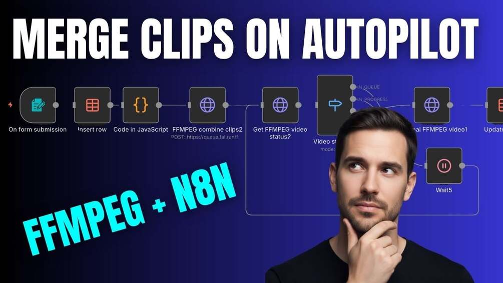 Merge AI Video Clips Automatically (n8n + FFMPEG)