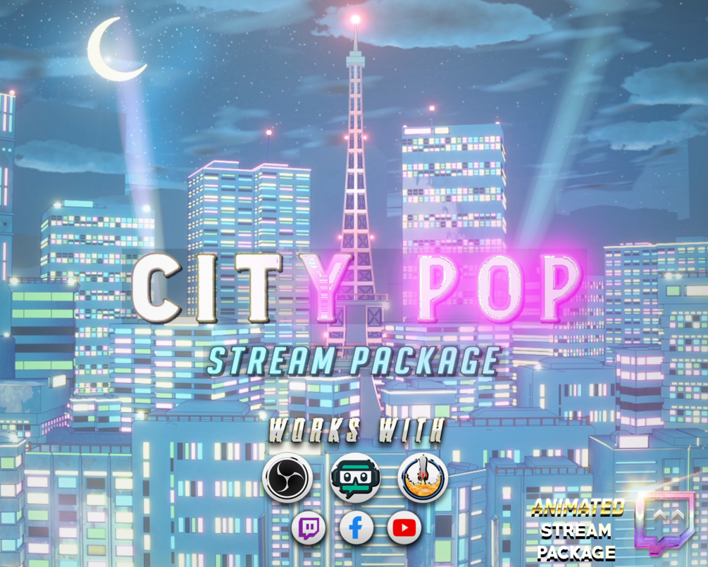 CITY POP Animated Twitch Overlays ⭐ Mega Pack ⭐