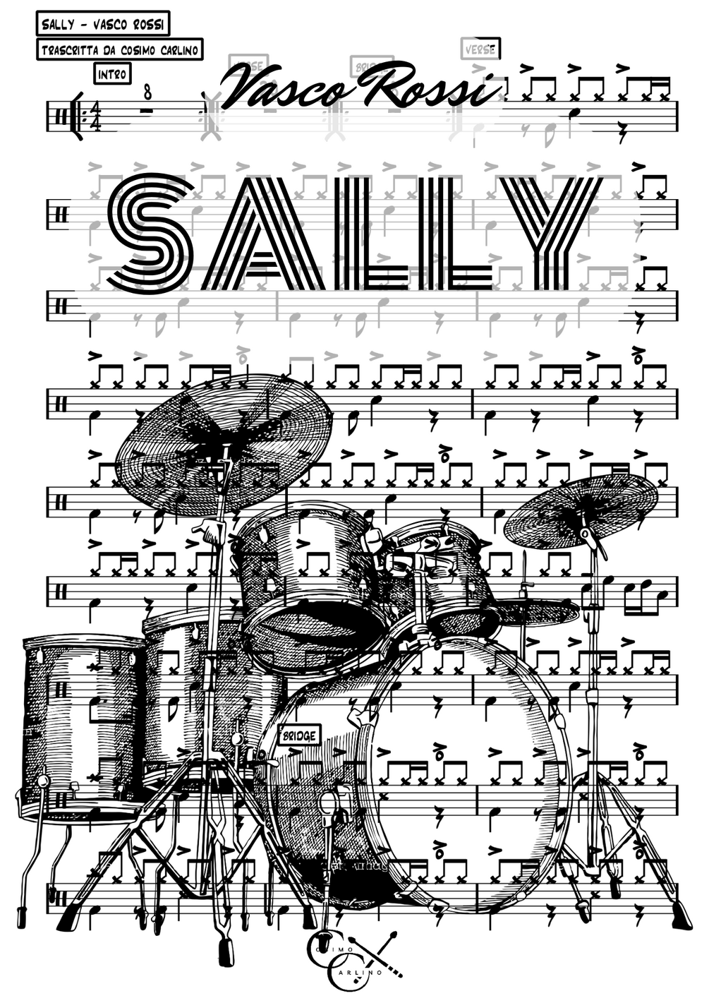 Sally - Vasco Rossi - Full Drum Transcription