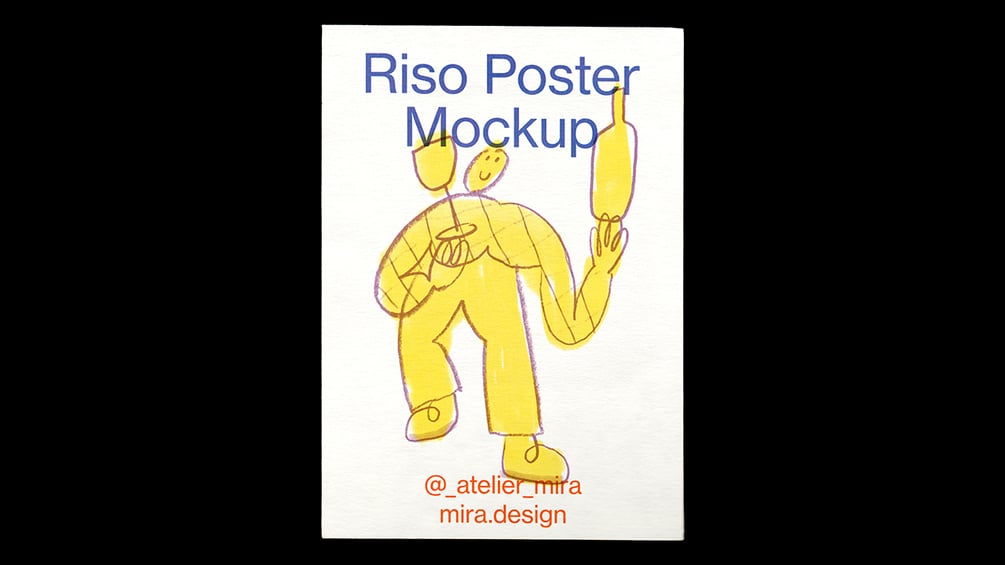 Riso Poster Mockup (PSD, Scanned Print Feel)