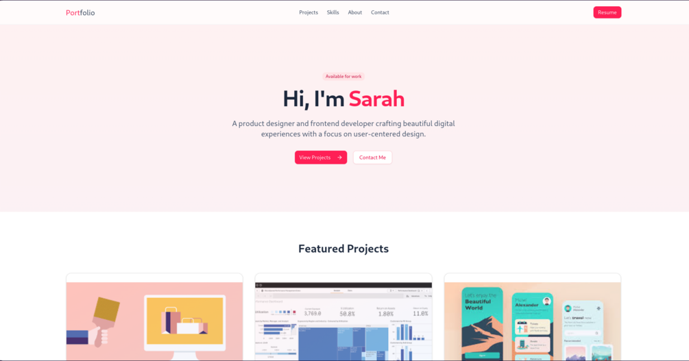 Devfolio – Modern Portfolio Template with Next.js + Tailwind