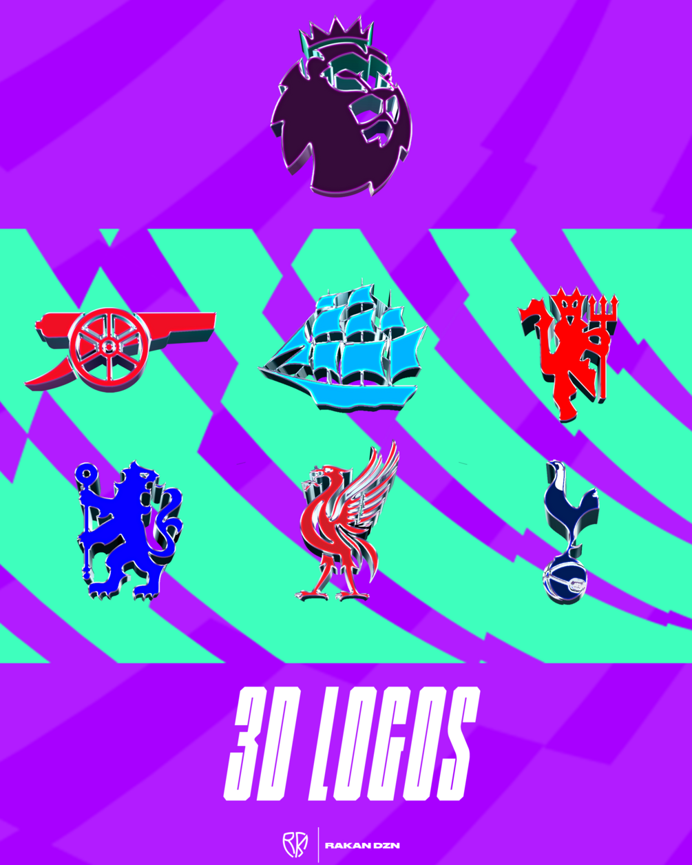 3D Premier League Club Logos