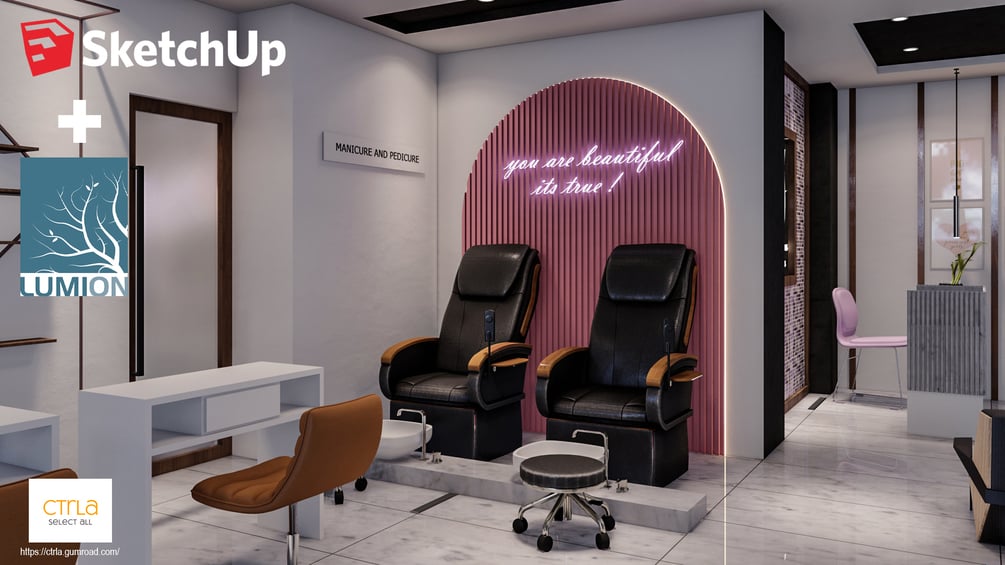 Saloon_3D Model_Sketchup and Lumion