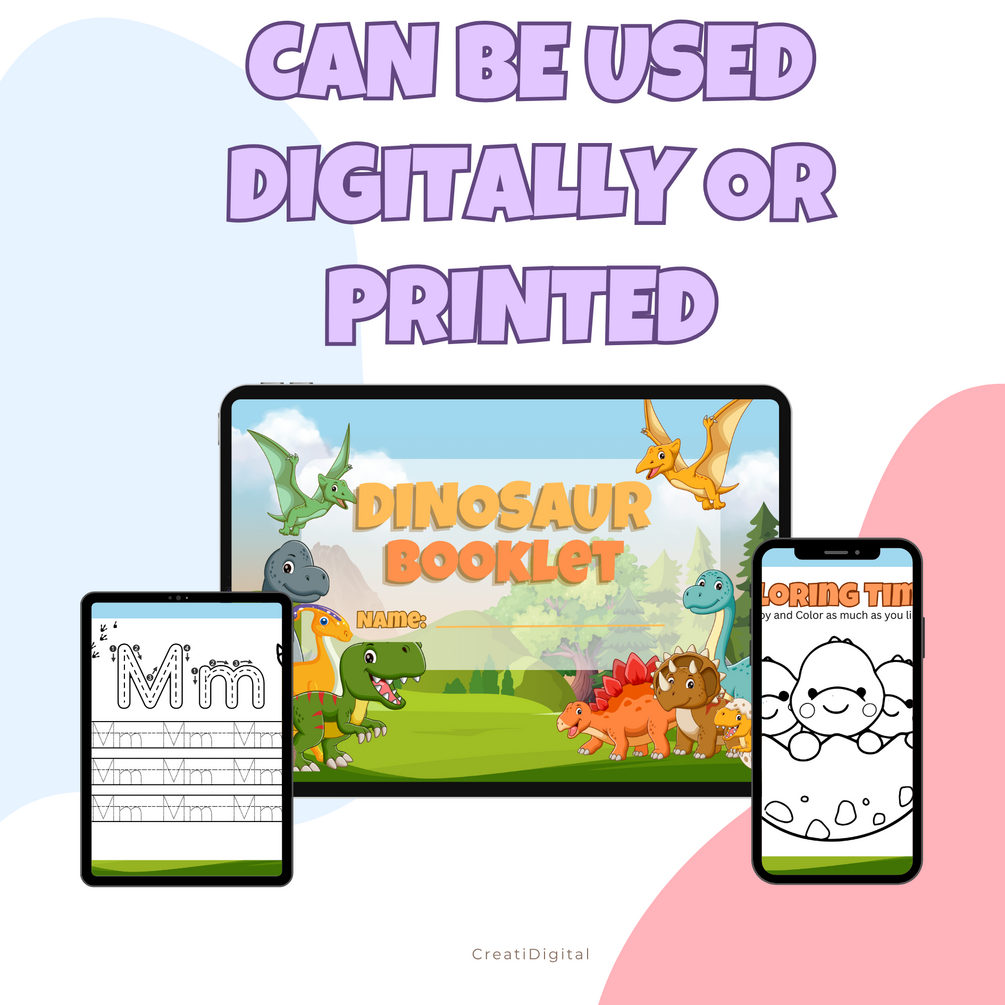 Dinosaur Busy Book for Preschool | ABC 123 Printable Activity Binder ...