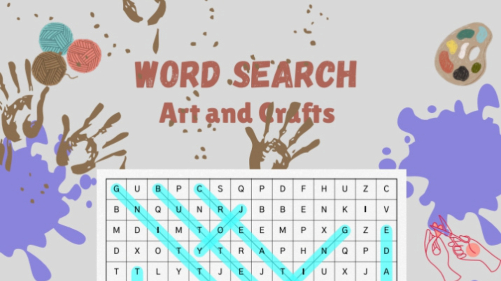 Art and crafts word search puzzle