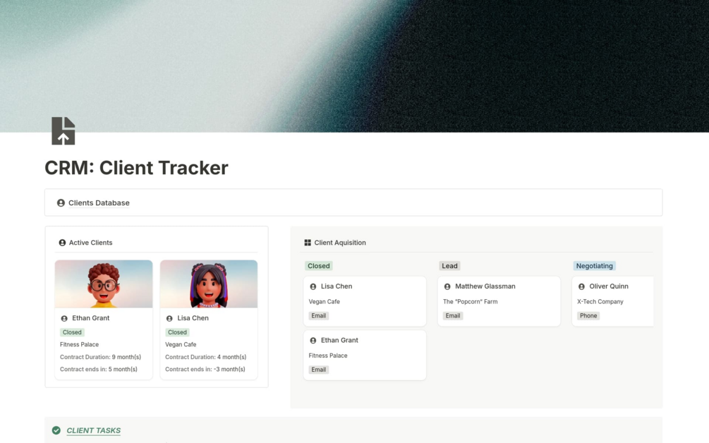 CRM: Client Tracker