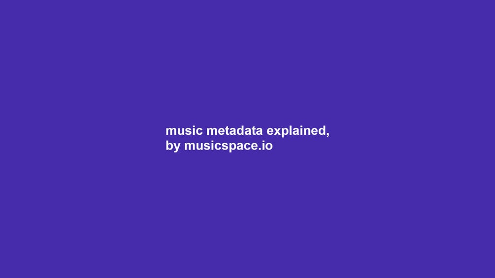 Music Metadata Explained - By Musicspace.io